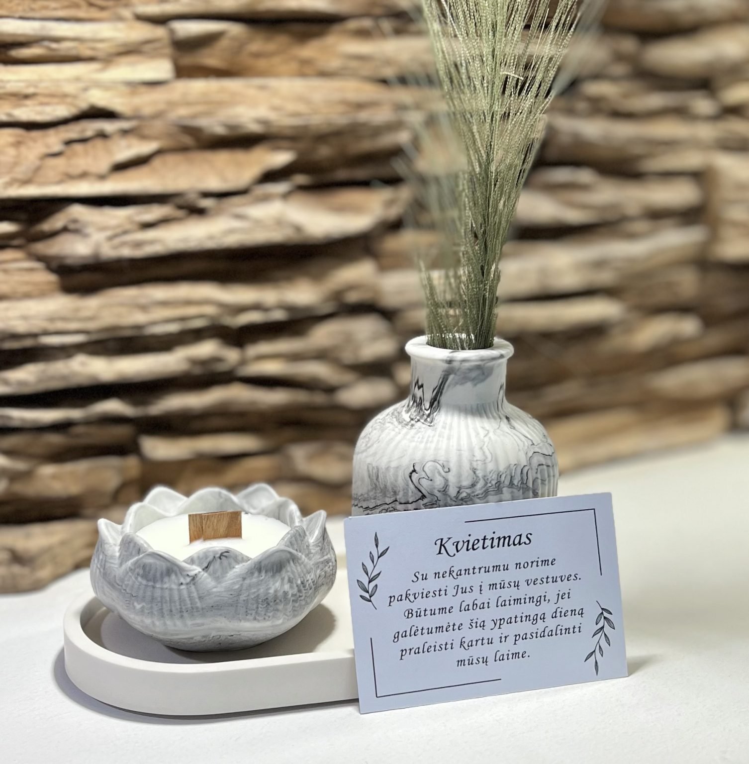 Kvietimas į vestuves ir rankų darbo dovanų rinkinys - Elegantiškai